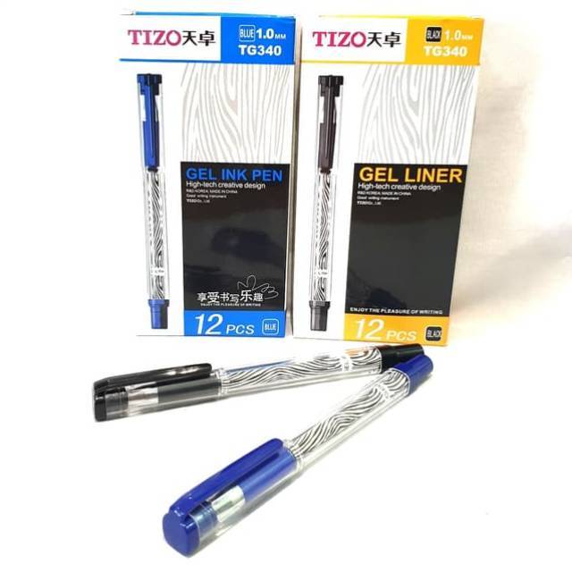 Jual [ISI 12]Bolpen/Bolpoint/Ballpen/Pulpen/Gel Pen Tizo TG340 1.0mm ...
