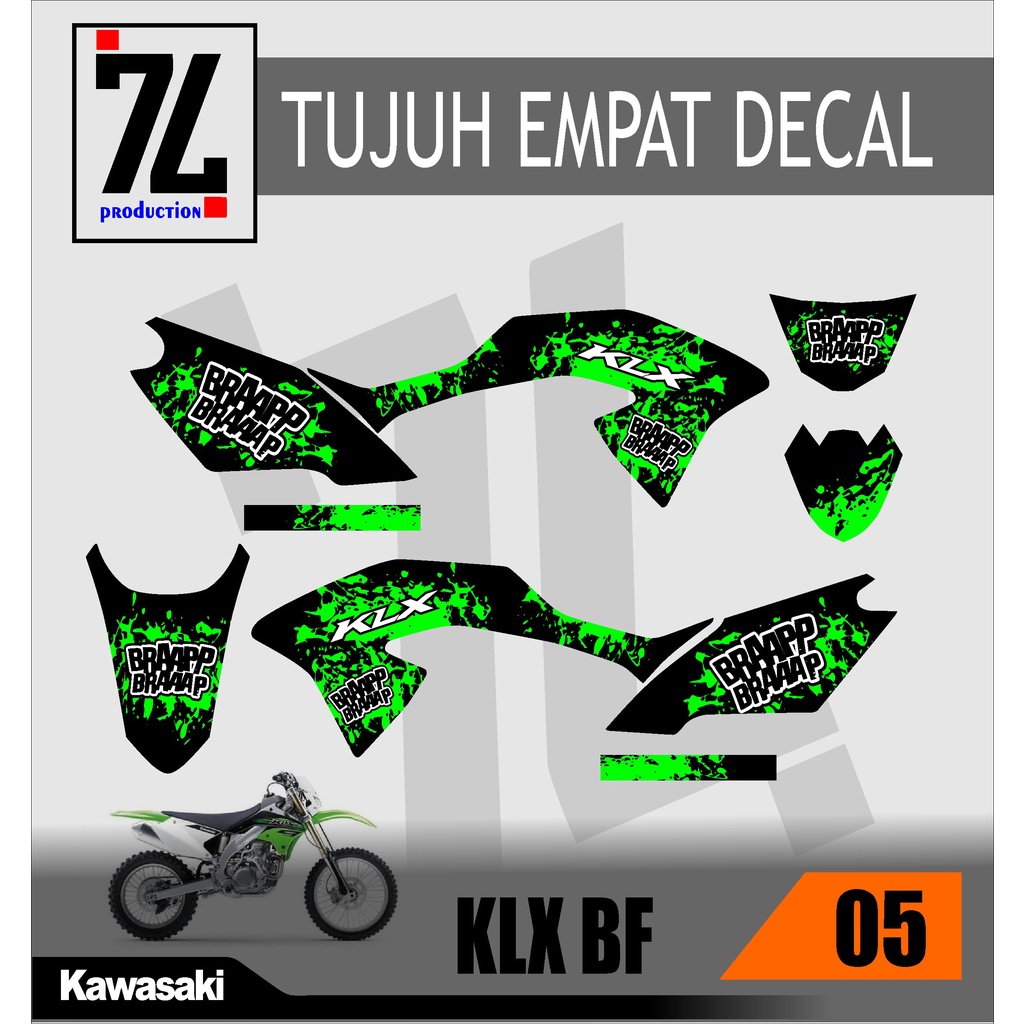Jual variasi stiker striping motor KLX BF 150 variasi desain 7405 ...