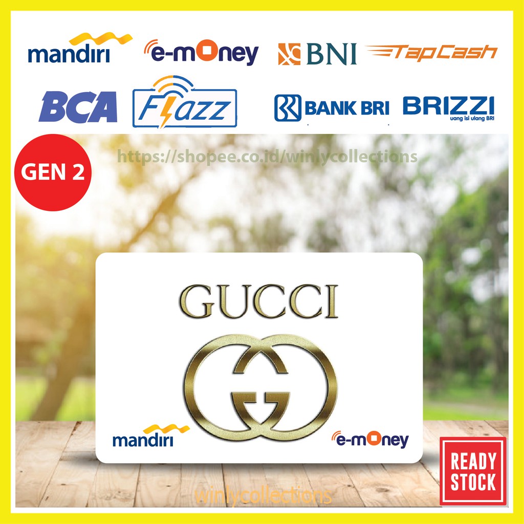 Jual Emoney Gambar BRAND Logo Gucci Gambar Etoll Mandiri BCA Flazz BNI ...