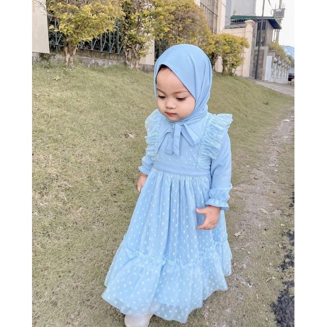 Jual Gamis bayi biru Long dress bayi biru langit tutu premium | Shopee ...