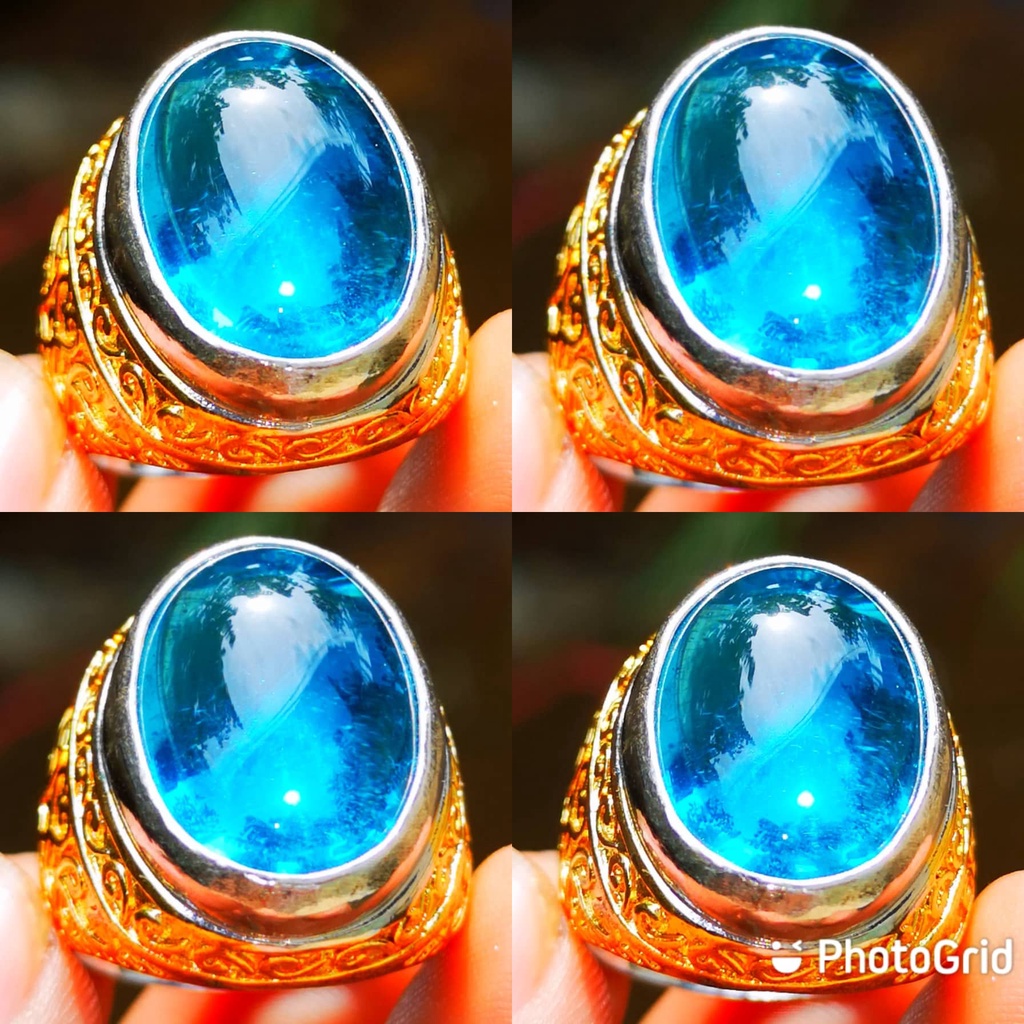 Jual Batu Akik Blue Topaz Kristal Top Colour Big Size | Shopee Indonesia
