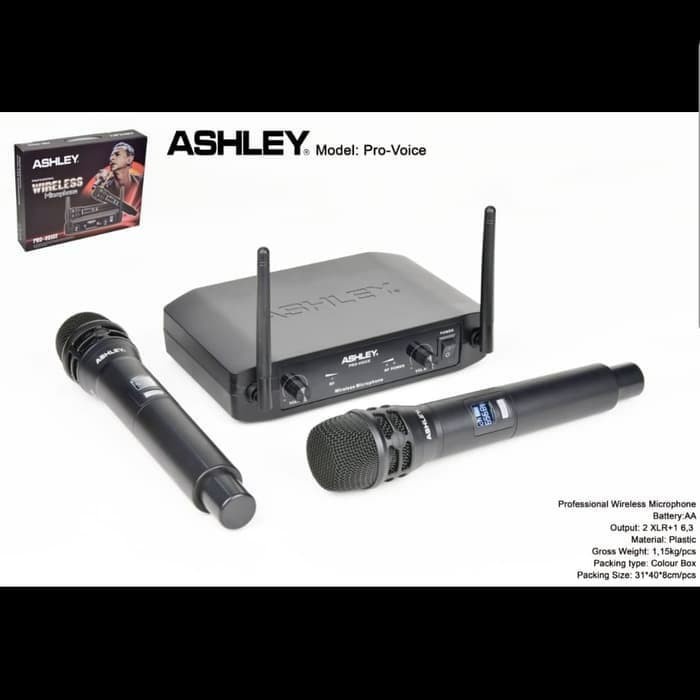 Jual MICROPHONE WIRELESS ASHLEY PRO VOICE (2 MIC) ORIGINAL | Shopee ...