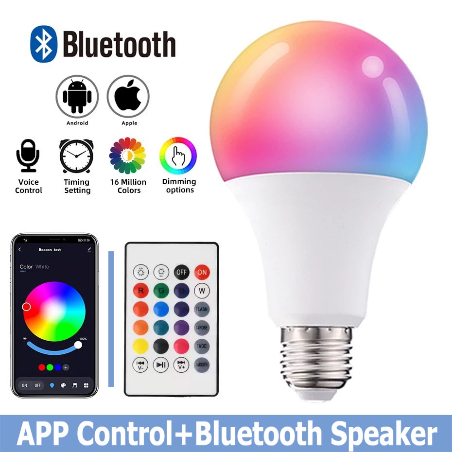 Jual Wireless LED Smart Bluetooth Bulb Bohlam Speaker Musik Lampu APP 2 ...