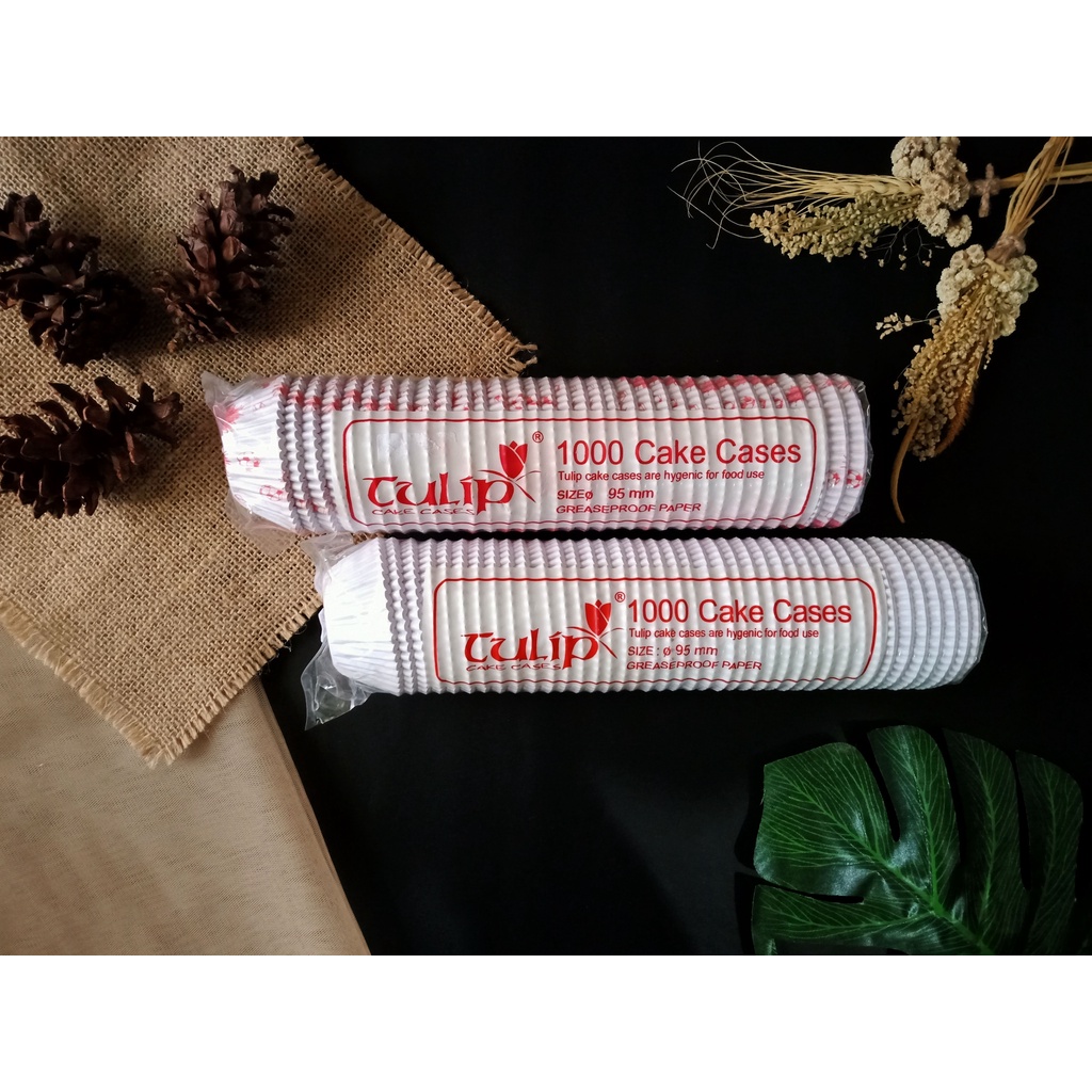 Jual Cup Kue Tulip 9,5 cm 95 mm 9.5 cm Motif / Putih / Paper Cup Cake ...