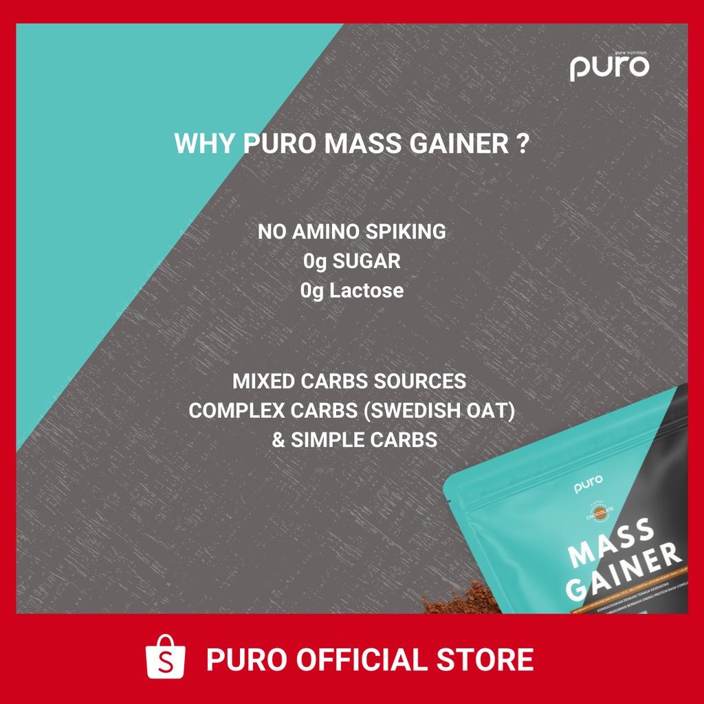 Jual PURO Mass Gainer Weight Gain Gainer Penambah Berat Badan 300gr ...