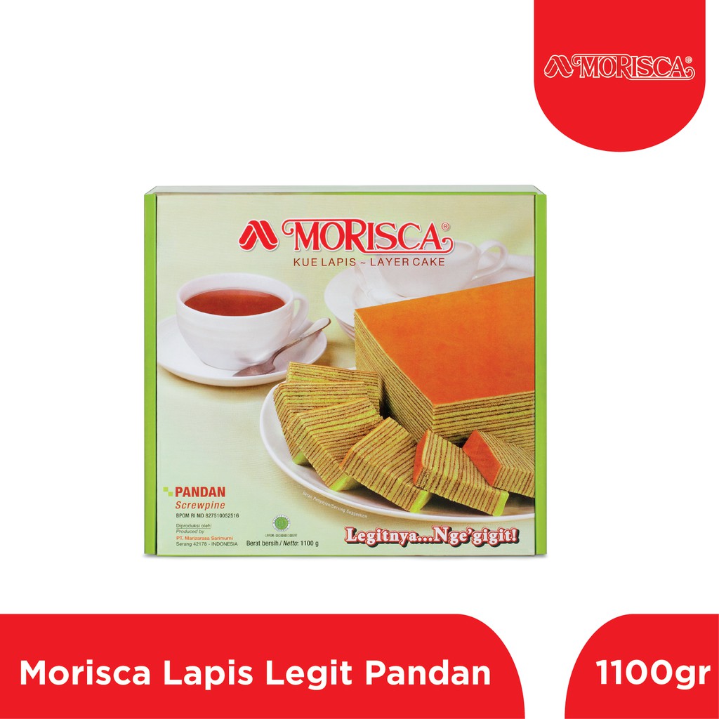 Jual KCN111 - Morisca Kue Lapis Pandan 1100gr | Shopee Indonesia