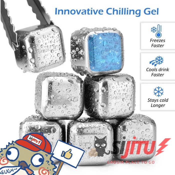 Jual fgr201bgg Es Batu Stainless Steel Reusable Ice Cube Pakai Ulang ...
