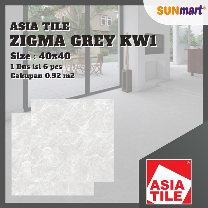 Jual KERAMIK ASIA TILE ZIGMA GREY 40X40 | Shopee Indonesia
