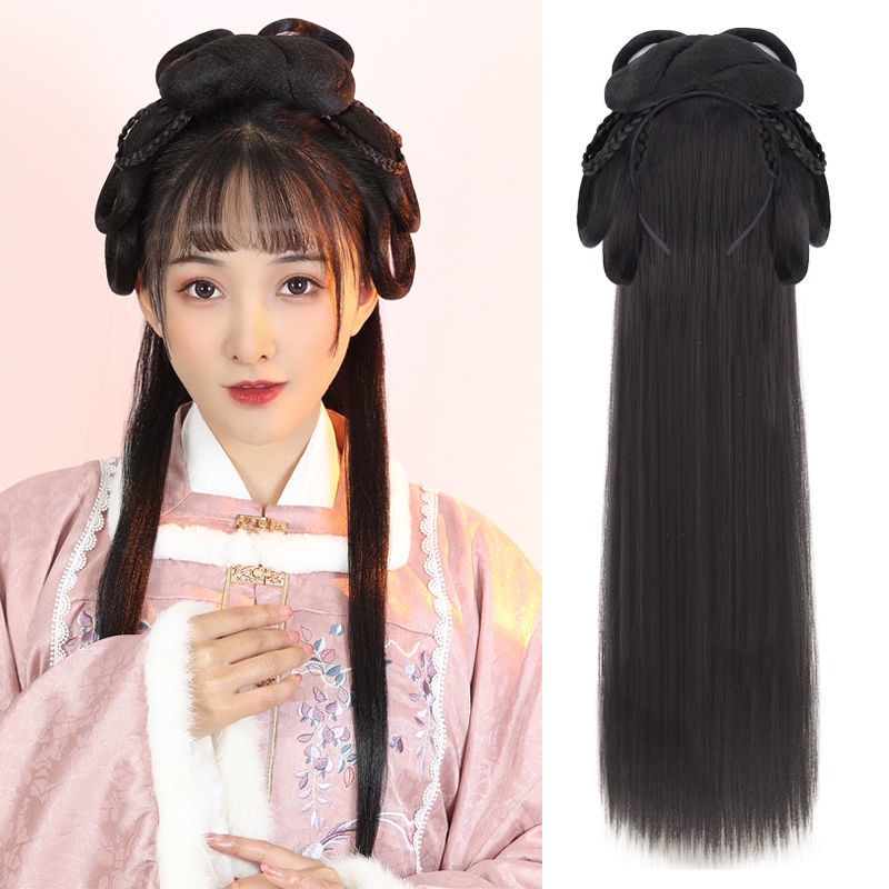 Jual Hanfu wig female full set one-piece antique full hair hoop ...