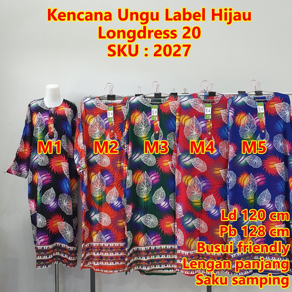 Jual Longdress Kencana Ungu 20 Label Hijau Busui Friendly Lengan ...