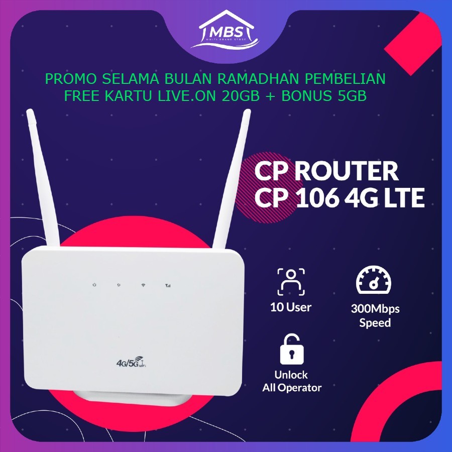 Jual Modem Router Wifi 4G LTE 300Mbps CPE 106 Unlock ALL Operator ...
