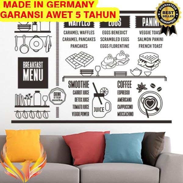 Jual TERMURAH Stiker Menu Dinding Custom Resto Cafe Wall Sticker Daftar ...