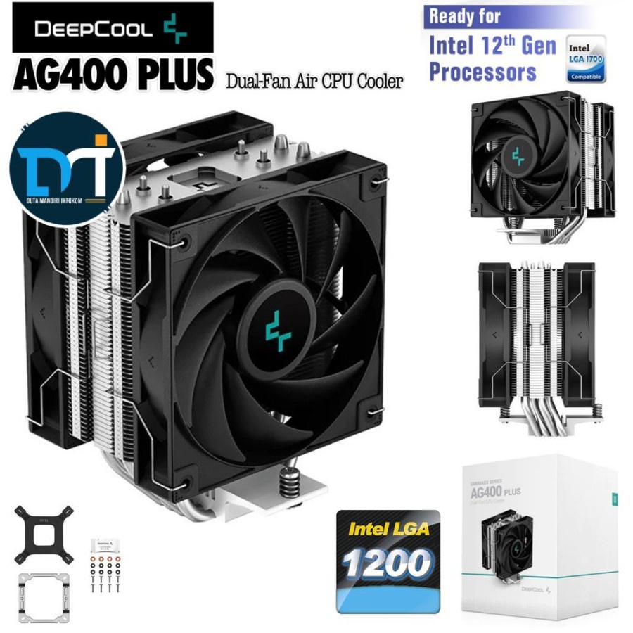 Jual DeepCool AG400 PLUS - Dual Fan PWM Air CPU Cooler Intel & AMD ...