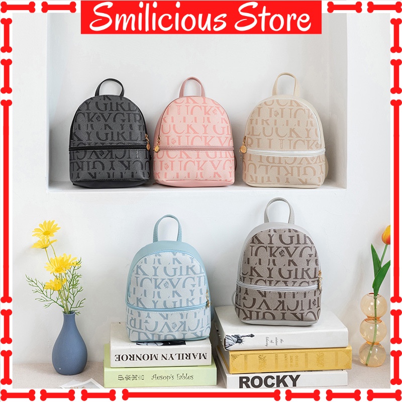 Jual Tas Ransel Korea Wanita Woman Rancel Bag Motif Lucky Girl Kulit ...