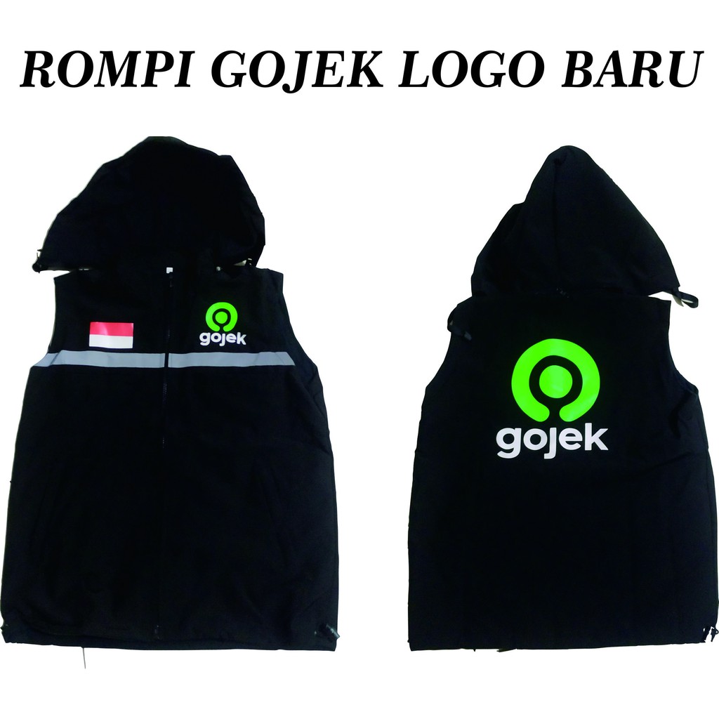 Jual rompi ojol gojek hitam logo baru 1 sisi murah meriah | Shopee ...