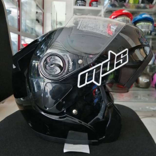 Jual HELM MDS PRO RIDER BLACK METALIK DOBEL VISOR HELM TOURING HELM ...