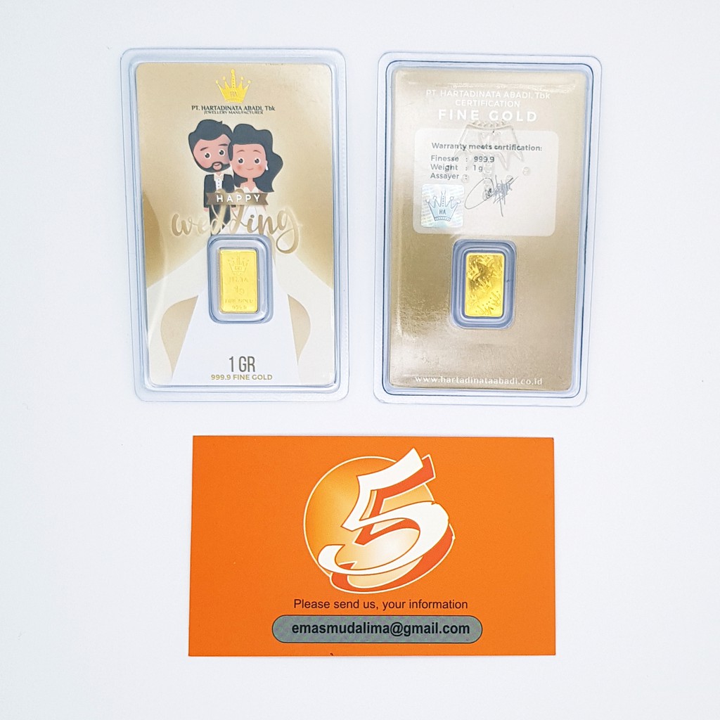Jual Emas Logam Mulia Hartadinata Edisi Happy Wedding 1 Gram Gift ...