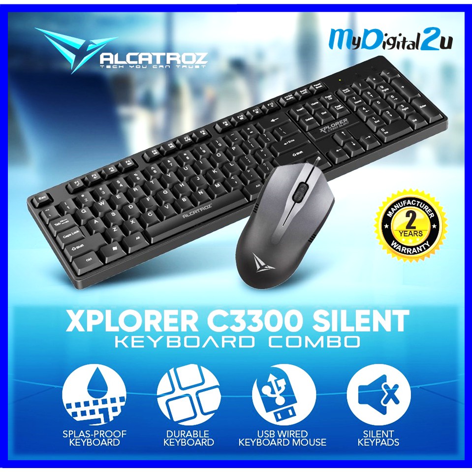 Jual Keyboard & Mouse Combo Xplorer C3300 Alcatroz Silent Wired Resmi ...