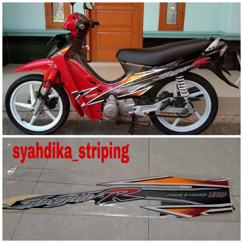 Jual STIKER STRIPING SUZUKI SHOGUN R 110 2002 2003 MERAH HITAM | Shopee ...
