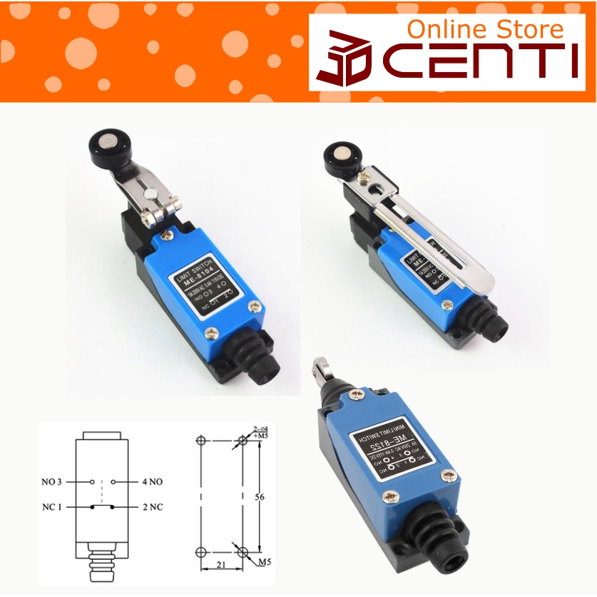 Jual Limit Switch Roller Switch Momentary ME8112 ME8104 ME8108 ME 8112 8104 8108 5A 250V 1NO 1NC ...