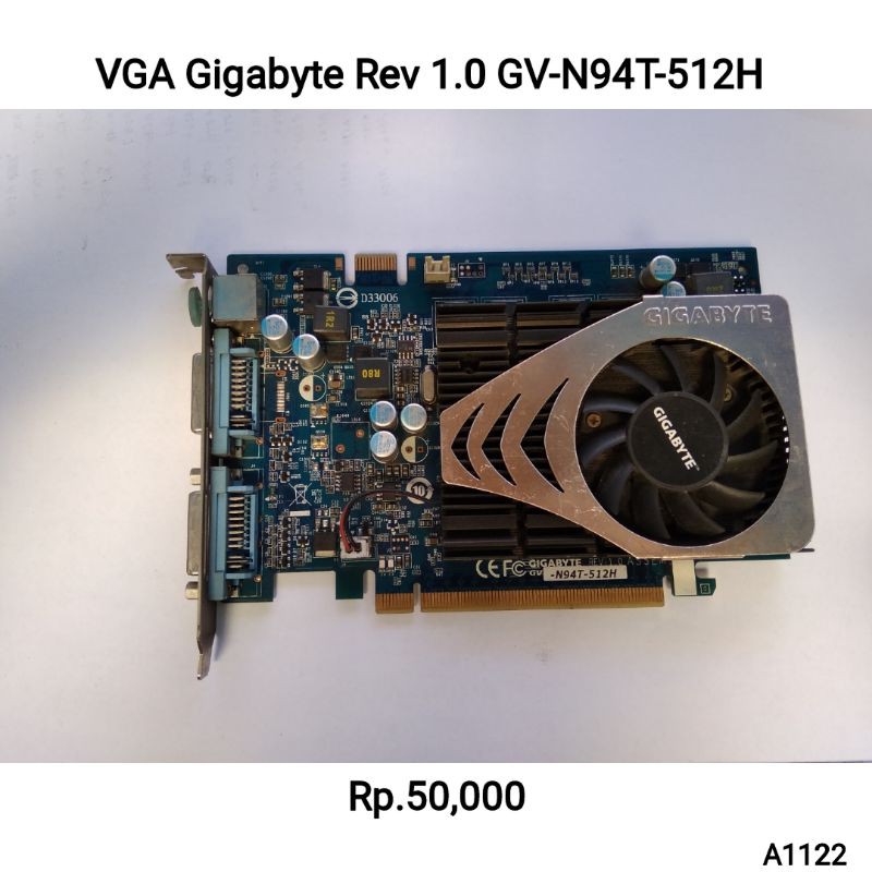 Jual VGA Gigabyte REV 1.0 GV-N94T-512H RUSAK - A1122 | Shopee Indonesia
