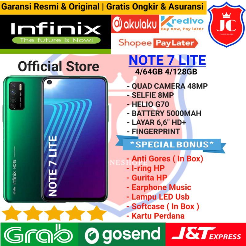 Jual INFINIX NOTE 7 LITE RAM 4GB 128GB 4/64GB GARANSI RESMI | Shopee ...