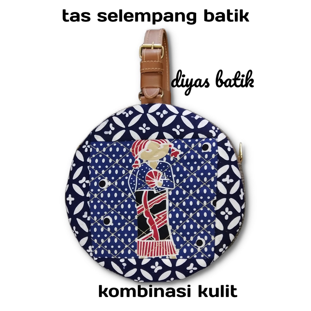 Jual tas batik selempang sling bag wanita bulat TB01 | Shopee Indonesia