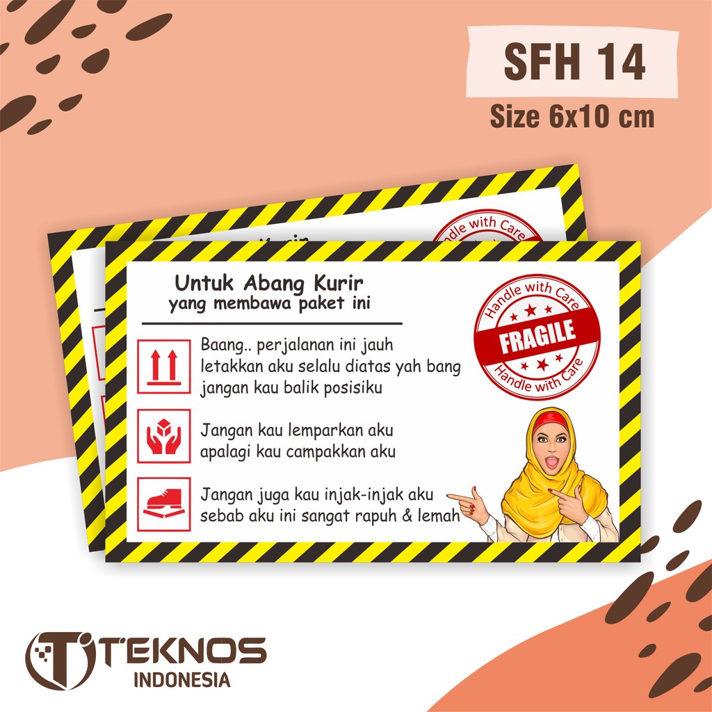 Jual STIKER FRAGILE UNIK LUCU JANGAN DIBANTING UKURAN 6X10 [100 PCS ...