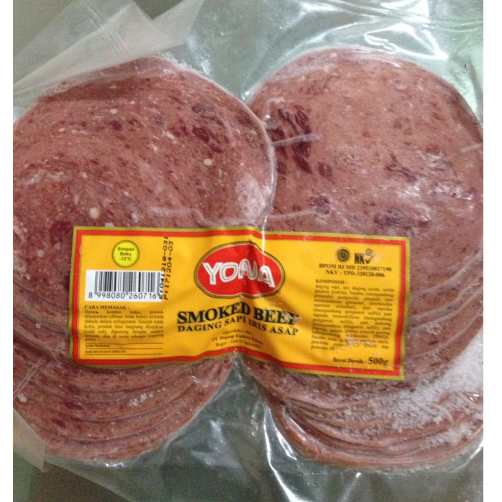 Jual Yona Smoke Beef 500 Gr Daging Sapi Iris Asap Olahan Kiloan Smoked ...