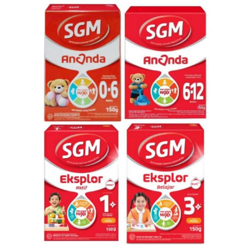 Jual (150g) SGM Ananda 1 2 Susu Formula Bayi 0-6 6-12 Bulan SGM Eksplor ...