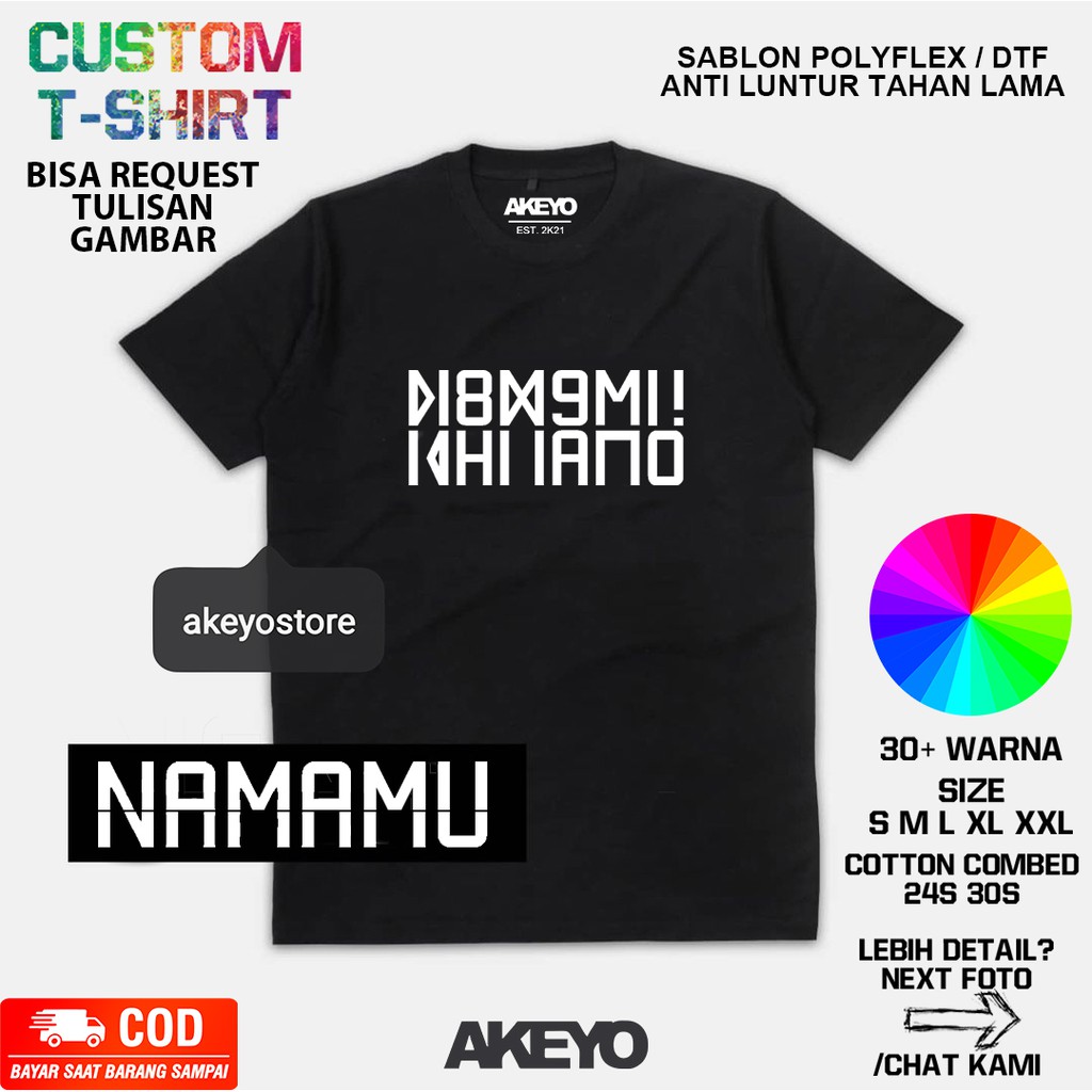 Jual Akeyo T-shirt S-4XL& 1-10th+ Kaos Viral Custom Bucin Ilusi Lipat ...
