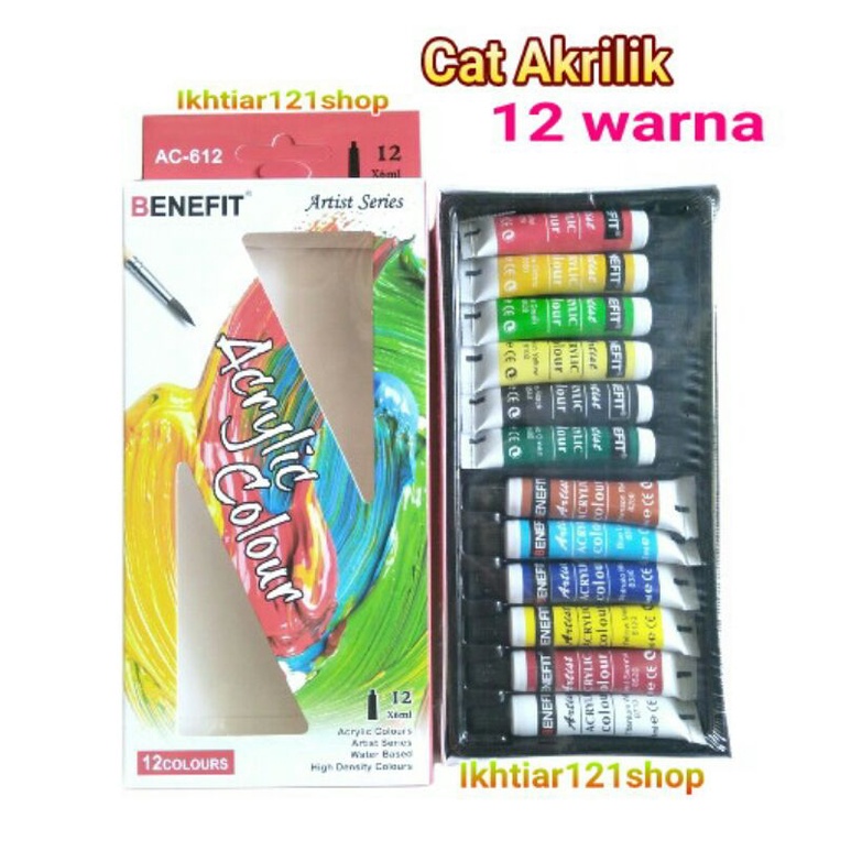 Jual 1 Pack Cat Akrilik/Acrylic Colour isi 12 pcs Warna | Shopee Indonesia