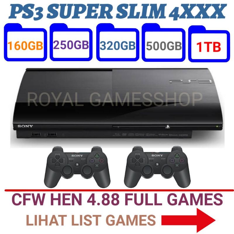 Jual Playstation 3 Ps3 Super Slim Superslim 160gb--500gb + Stik OP | Shopee Indonesia