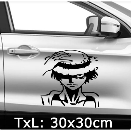 Jual Stiker Mobil Luffy Topi Jerami One Piece vinyl decal Car Sticker ...