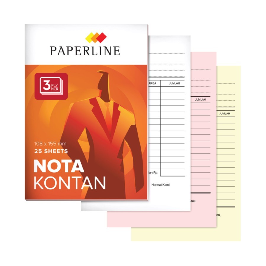 Jual nota kontan/ nota lunas/ nota kontan paperline 16x21cm 3 ply/ nota ...