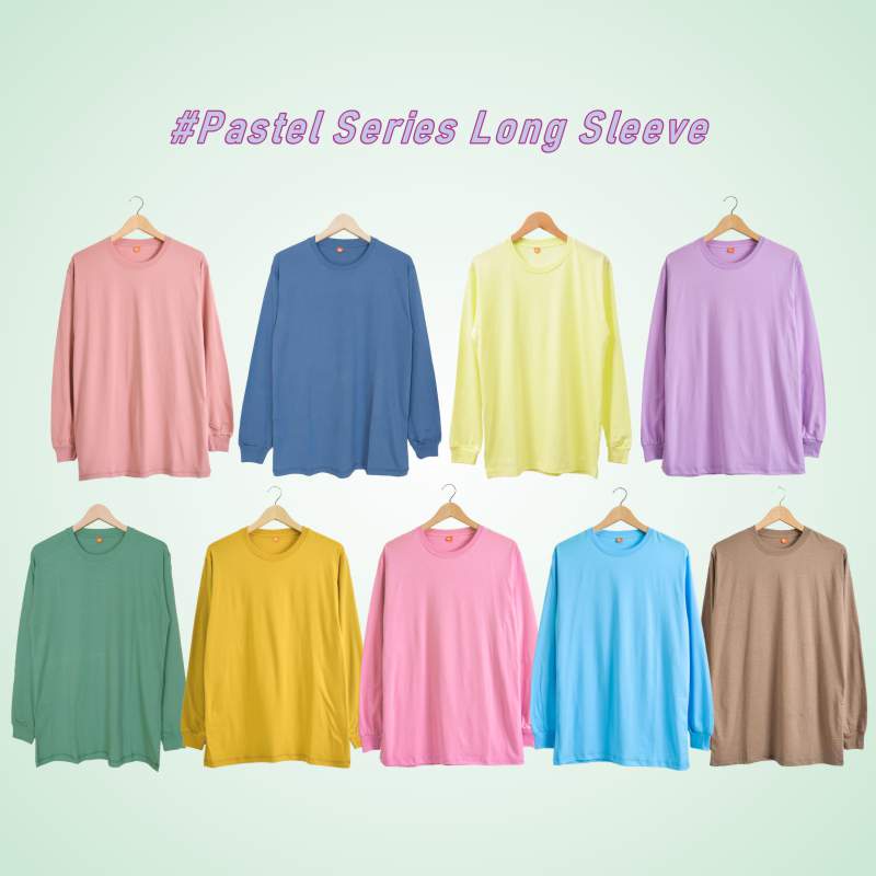 Jual BAJU KAOS POLOS WARNA PASTEL LENGAN PANJANG COTTON COMBED 30S ...
