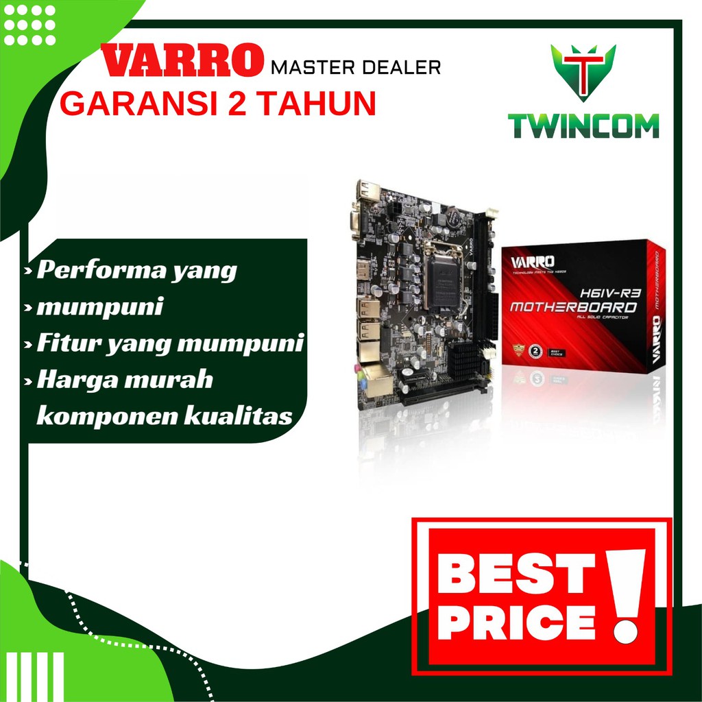 Jual MOTHERBOARD VARRO H61 MAINBOARD SOCKET 1155 INTEL LGA 1155 DDR3 ...