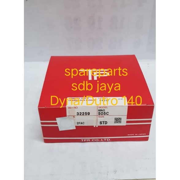 Jual ring piston seher Hino Dutro Dyna saurus 140 140ht 140gt STD merek asli TP japan | Shopee ...