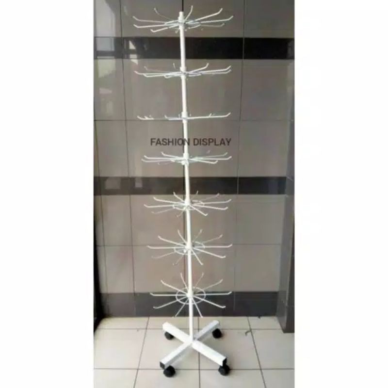 Jual Rak Display Putar Matahari 7 Susun Besi Kuat Tebal Import Ada Roda ...