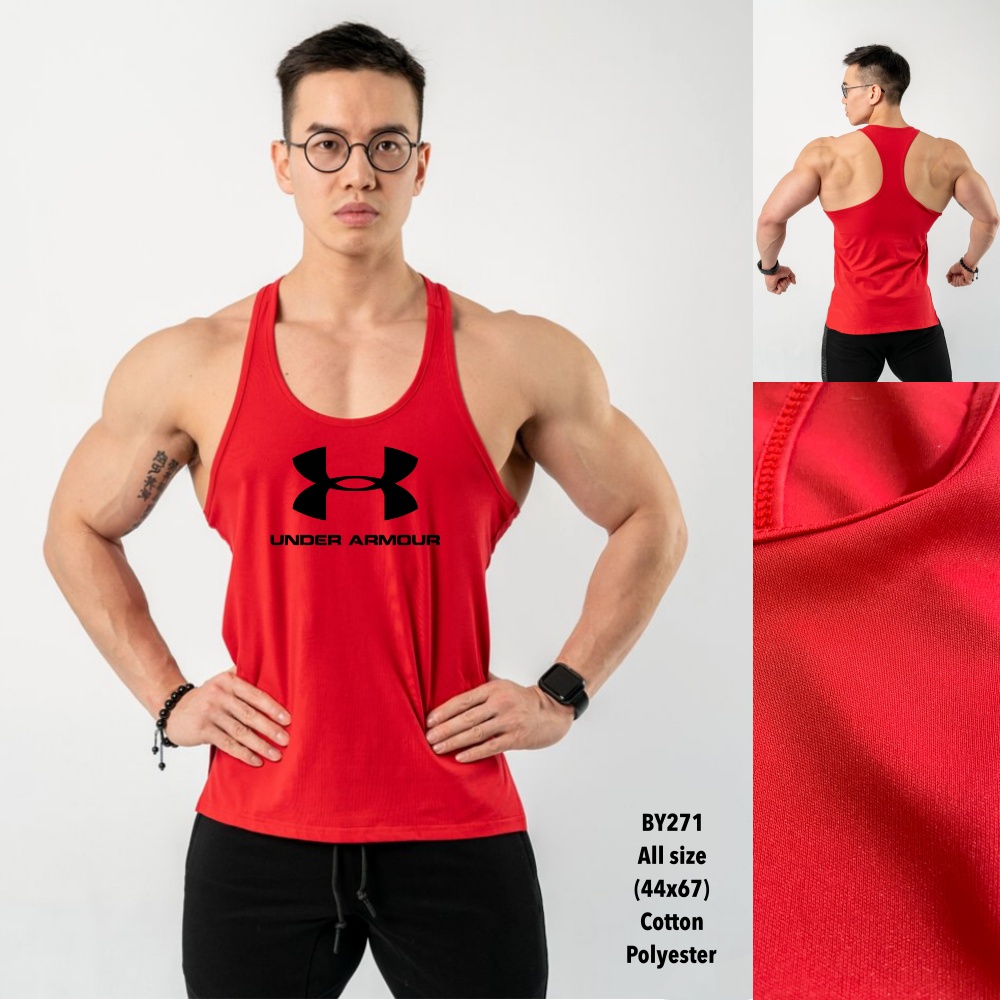 Jual Baju Gym Singlet Gym Tali Kecil Pria Tanktop Gym Singlet Fitness ...