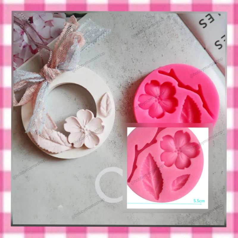 Jual cetakan bunga daun tangkai bahan silikon untuk coklat fondant dan ...