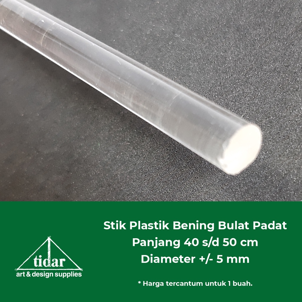 Jual Transparent Round Plastic Stick / Stik Plastik Bening Bulat Padat ...