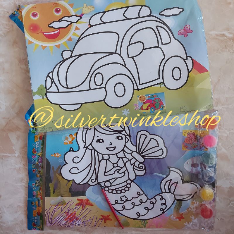 Jual Mainan edukasi mewarnai cat air melukis mewarna kerajinan tangan ...
