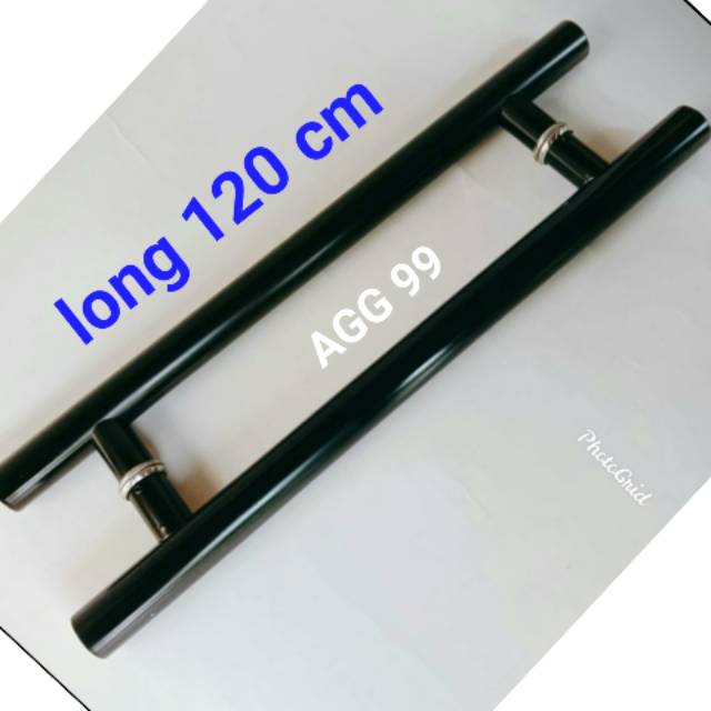 Jual Pull handle kaca bulat black 120 cm pull gagang pintu kaca long ...