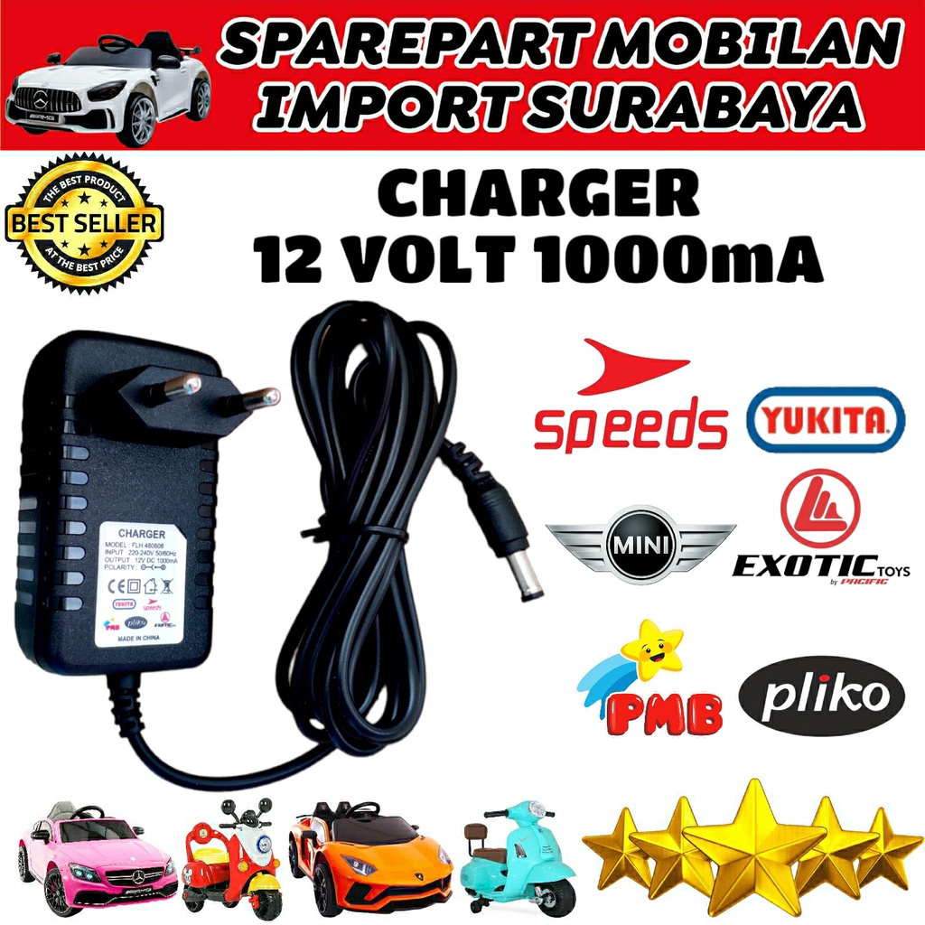 Jual ADAPTOR 12V FLH480608 CHARGER MOBIL DAN MOTOR ANAK MAINAN REMOTE ...