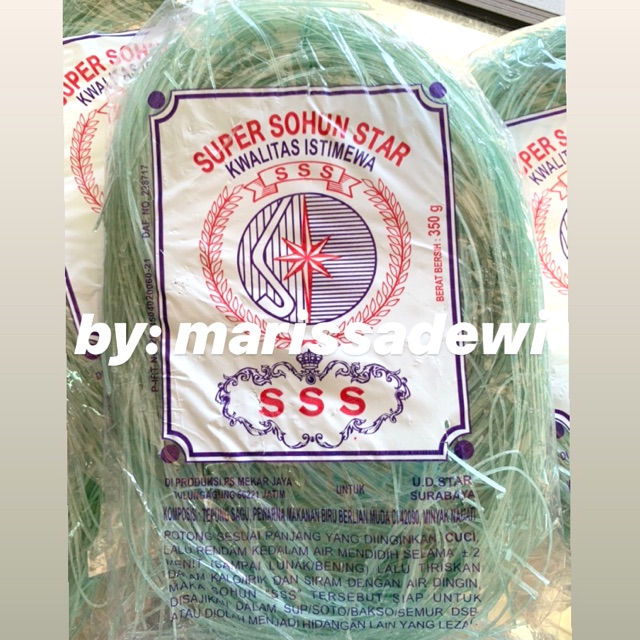 Jual [TERMURAH] Suun Star 350g Super Sohun Kwalitas Istimewa SSS Soun ...
