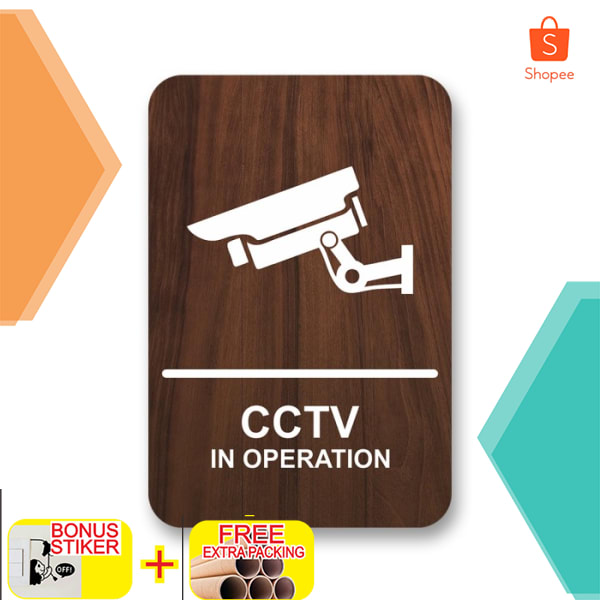 Jual cctv in operation - sign system indoor - tekstur coklat kayu ...
