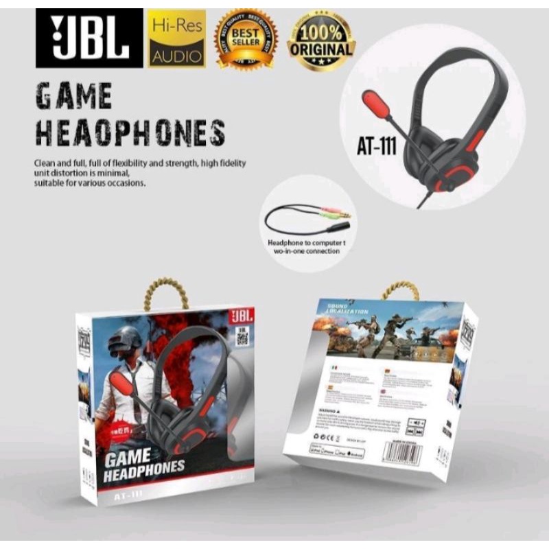 Jual HEADPHONE GAMING AT-111 hedset bando gaming HF AT-111 | Shopee ...