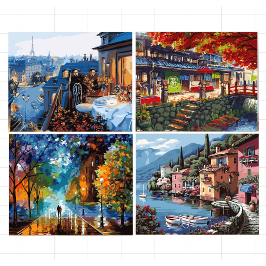 Jual DIY set painting by numbers canvas lukisan lukis painting number ...