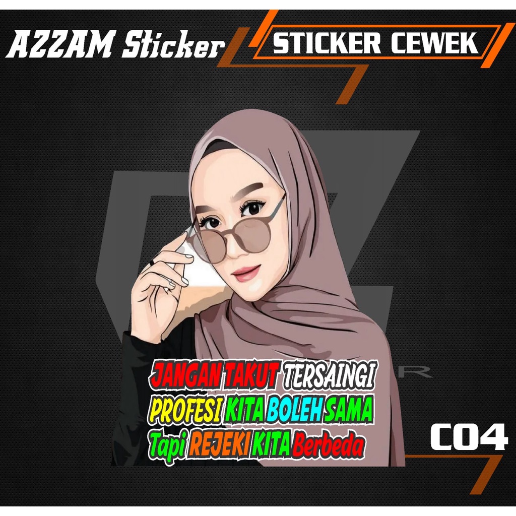 Jual Stiker KATA KATA JANGAN TAKUT Cewek hijab Sticker decal mobil ...